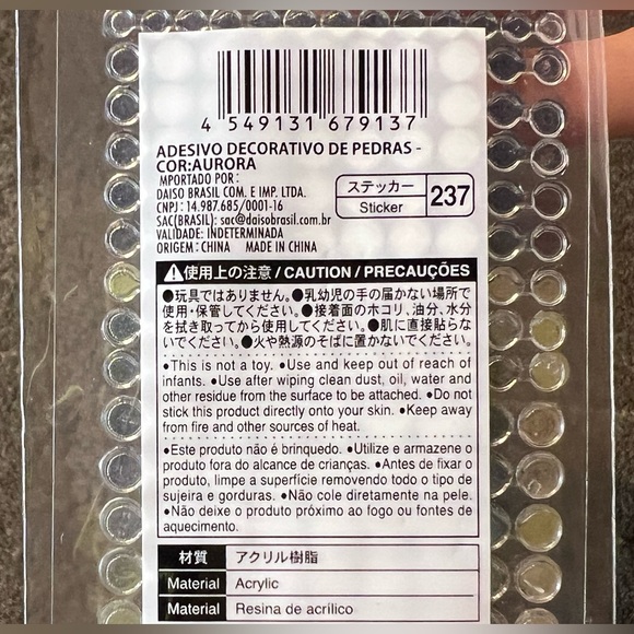 Daiso | Design | Crystal Gem Rhinestone Decoration Seal Stickers Daiso ...